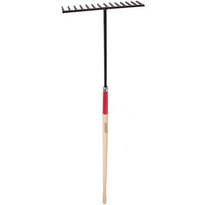 RAZOR-BACK® 60" Wood Handle 14-Tine Steel Head Asphalt & Tar Rake ...