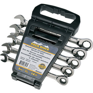 5Pc 12 Point Metric Mirror Finish Flat Handle Rock River® Ratcheting ...