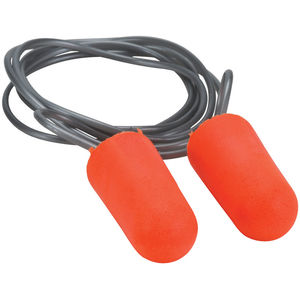 One Size Orange NRR 33 Body Guard® PU Bullet Corded Disposable Earplug ...