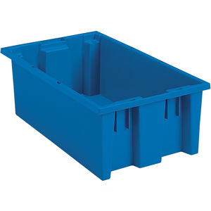 18"L x 11"W x 6"H Blue Polypropylene 0.50 cu.ft. Capacity Stack & Nest ...