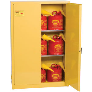 45 Gallon 65"Hx43"Wx18"D Yellow Steel 2-Shelf 2-Door Manual Close ...