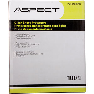 8-1/2" x 11" Clear Top-Loading Aspect® Standard Sheet Protector 100Ct ...
