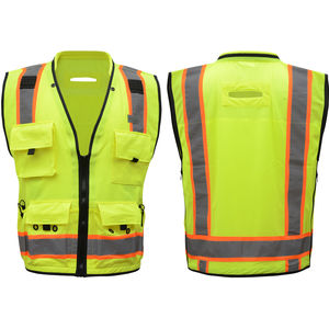 L HV260D Hi-Vis Lime/Orange Zipper Solid/Mesh Type R Class 2 Body Guard ...
