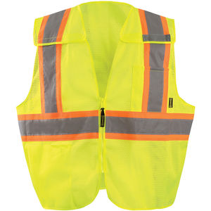 M Hi-Vis Orange Zipper Solid Breakaway - Two-Tone - X-Back Safety Vest ...