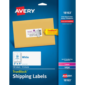2" x 4" White Blank Permanent Shipping Labels 100Ct | Fastenal
