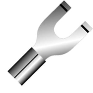 12-10 AWG #6 Stud Non-Insulated Butted Seam Flanged Fork Terminal ...