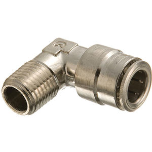 1/4" Tube x 1/4" Male NPTF 90° Nickel Plated Brass Push-to-Connect ...