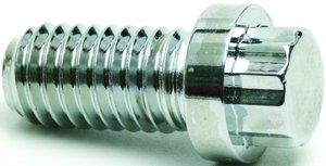 1/4"-28 x 1-1/4" 12 Point Flanged Chrome Finish Alloy Steel Ferry Cap ...