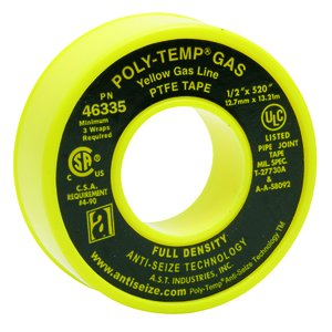 3/4" x 260" Yellow Gas Line 550°F PTFE Tape | Fastenal