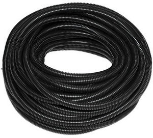 1/4" x 100' Black Polyethylene Slit Wire Loom Coiled & Tied (Priced Per ...